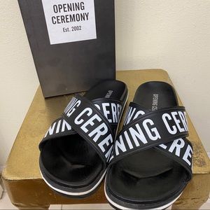 Opening Ceremony | Shoes | Opening Ceremony Cross Leather Slides | Poshmark